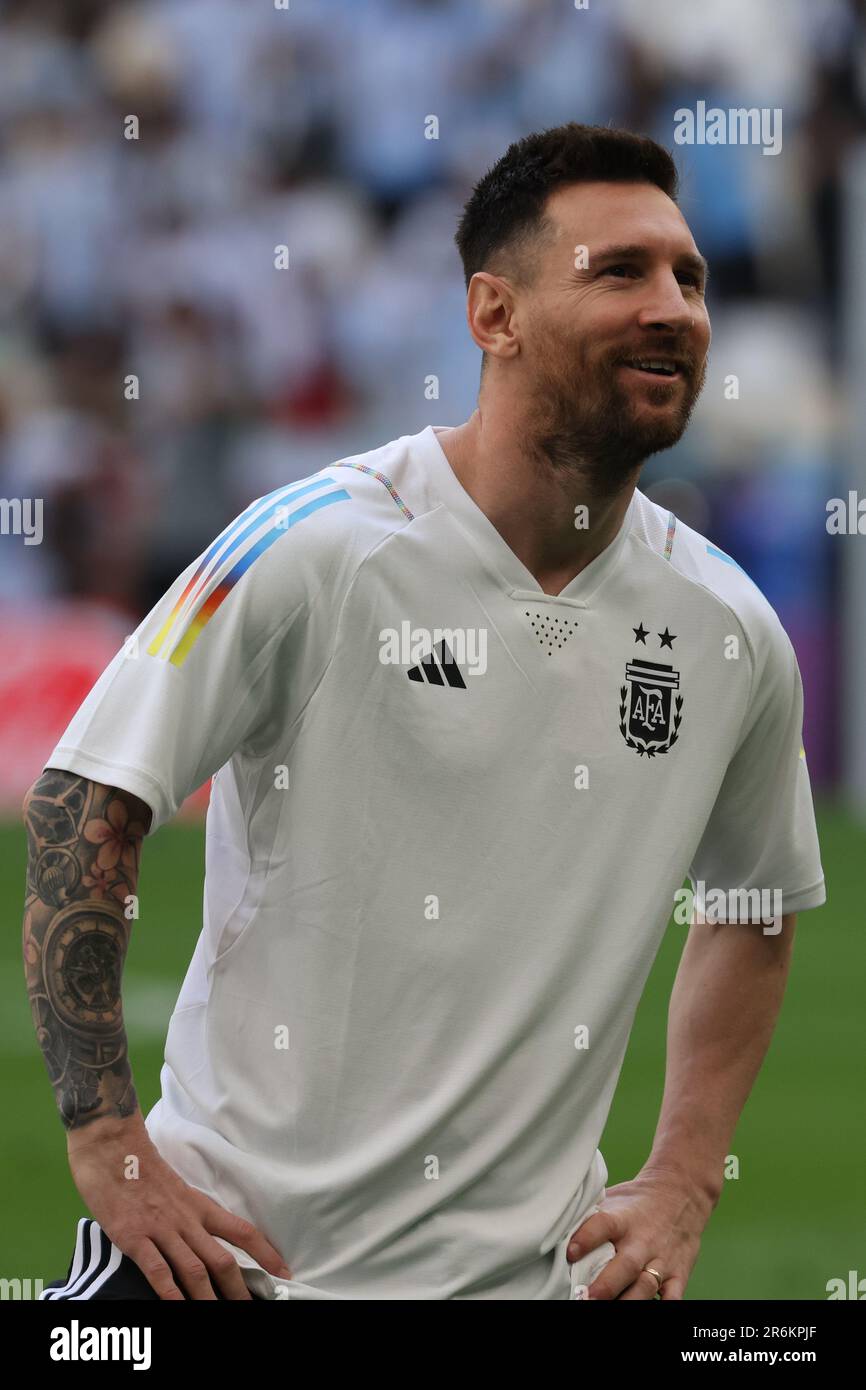 Lusail, Qatar, 22, November, 2022. Lionel Messi in the pre match ...