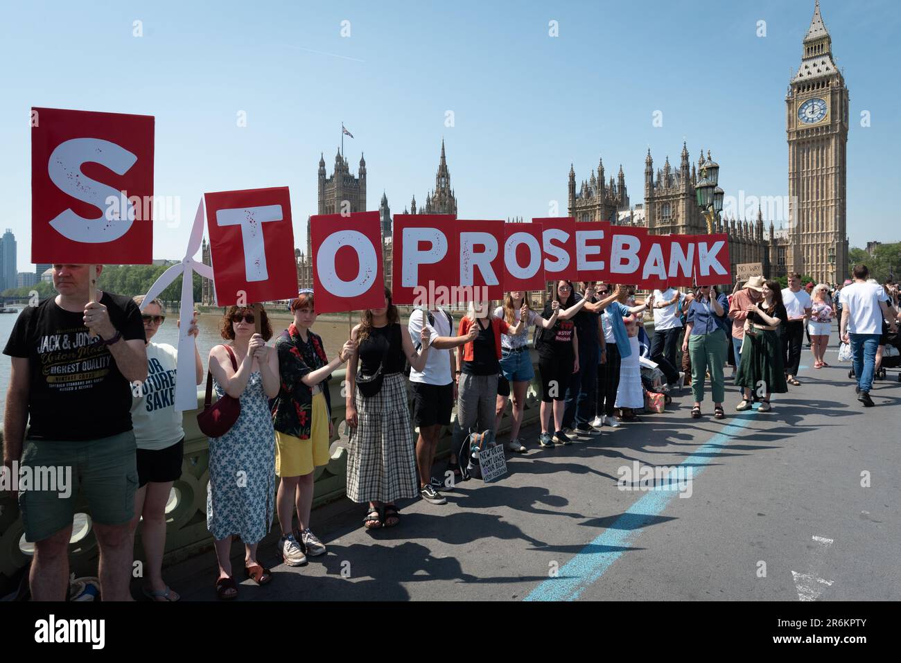 London, UK. 10 June, 2023. Protest against development of the Rosebank ...