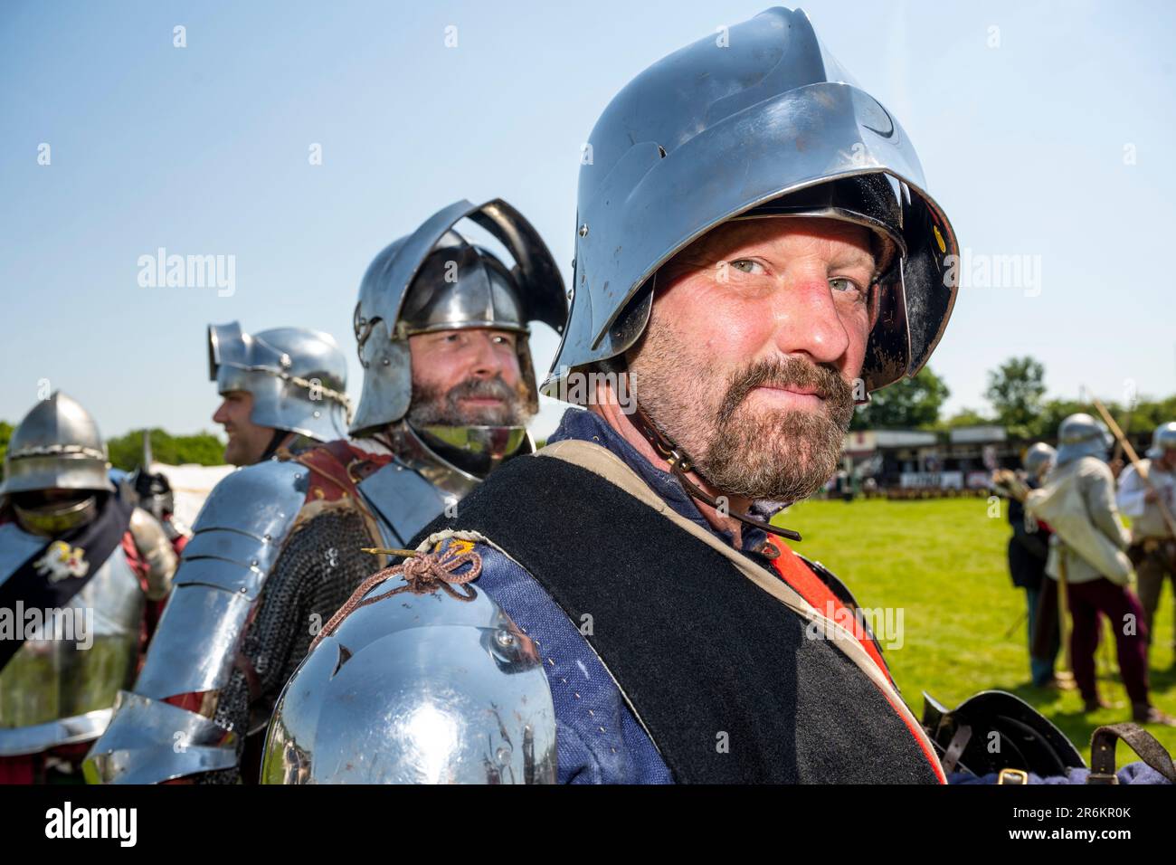 London, UK. 10 June 2023. Re-enactors take part in Barnet Medieval ...