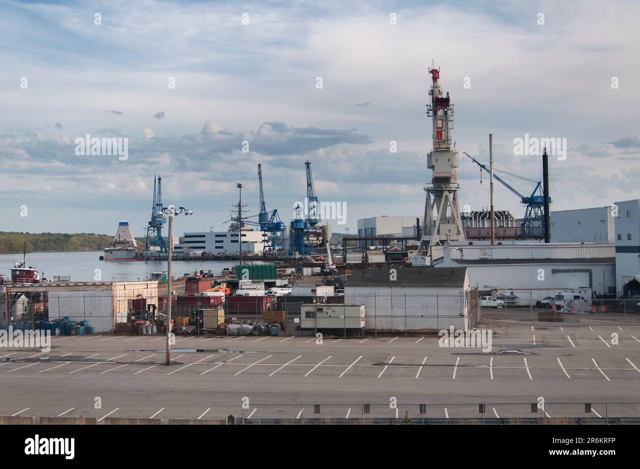 Bath, Maine. May 26, 2019. the historic bath iron works, general ...
