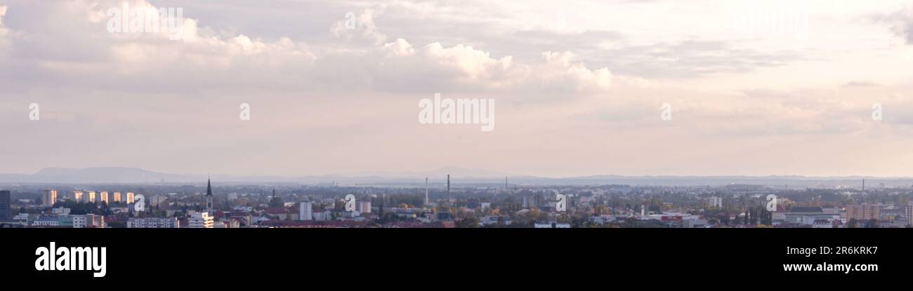 Urban Linkedin banner with a view of the city from a height and a ...
