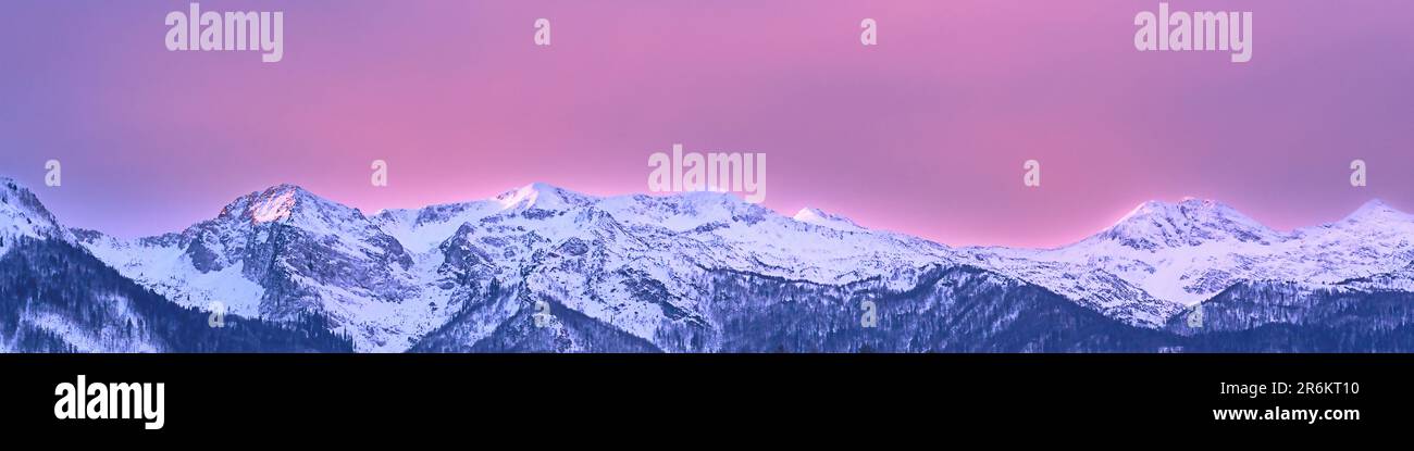 Universal Linkedin banner with pink sunset over the alps for any ...