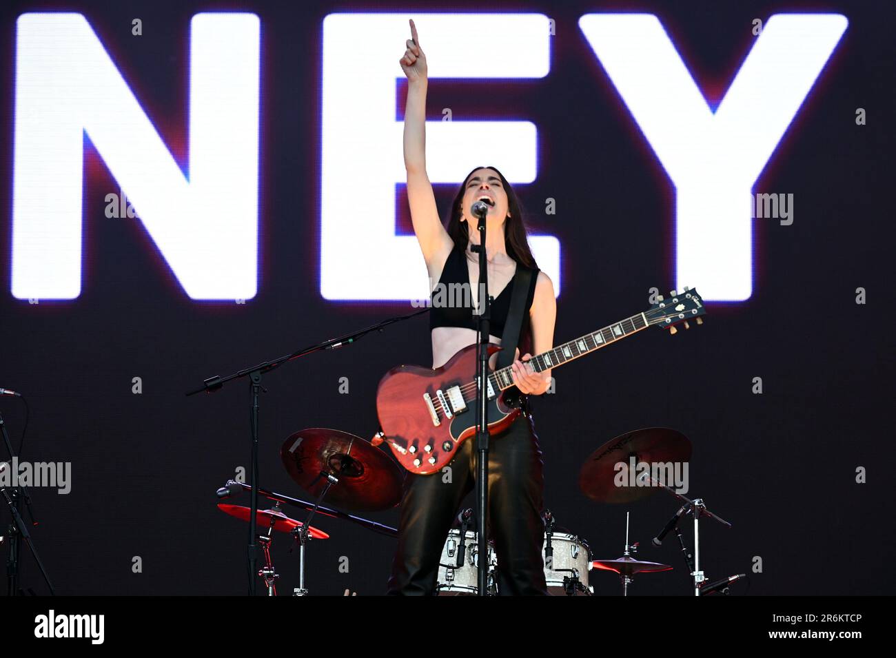 New York, USA. 09th June, 2023. Lead guitarist Danielle Haim of Haim ...