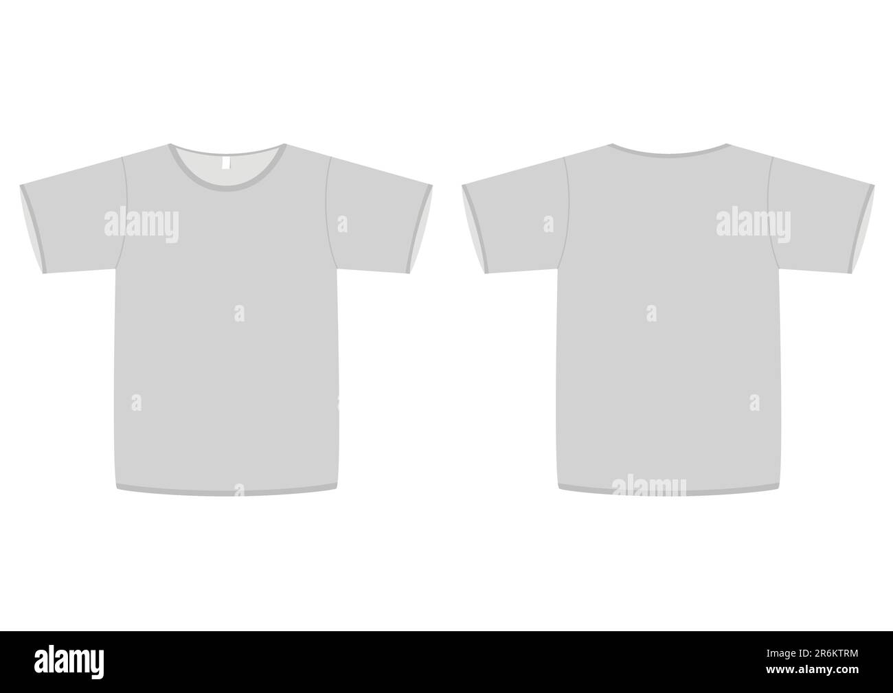 Template vector illustration of a blank basic T-shirt. All objects and ...