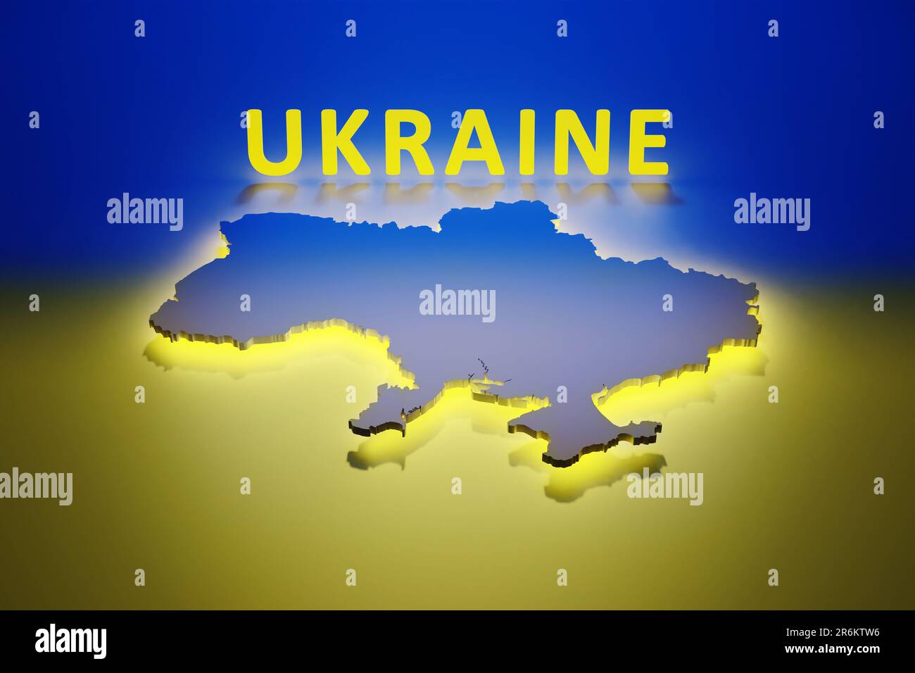 Ukraine map 3D render animation. Slowly spinning around Stock Photo - Alamy