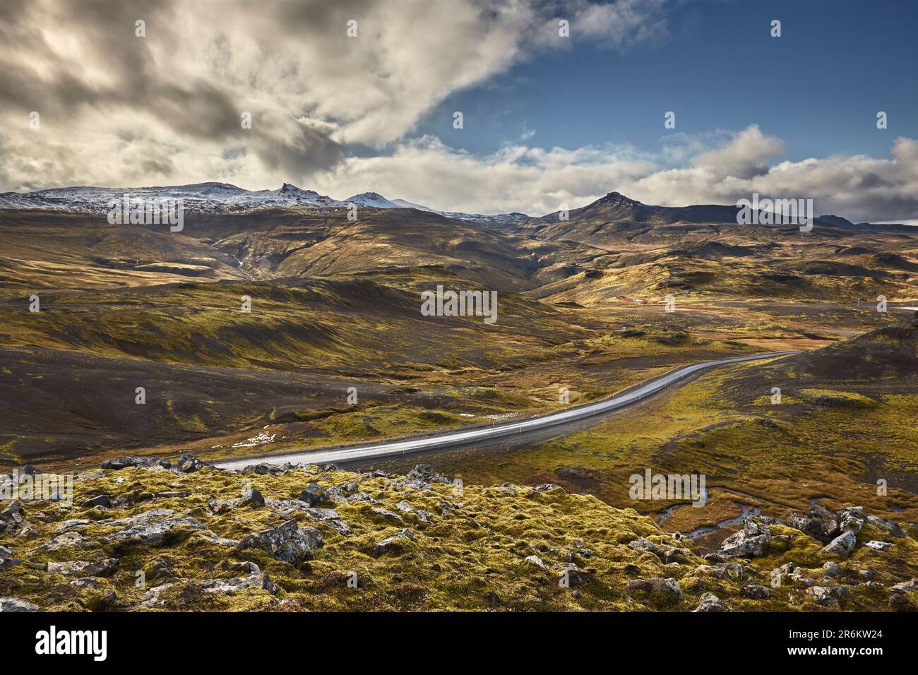 The mountains and snows of Snaefellsjokull, mountain at the heart of ...