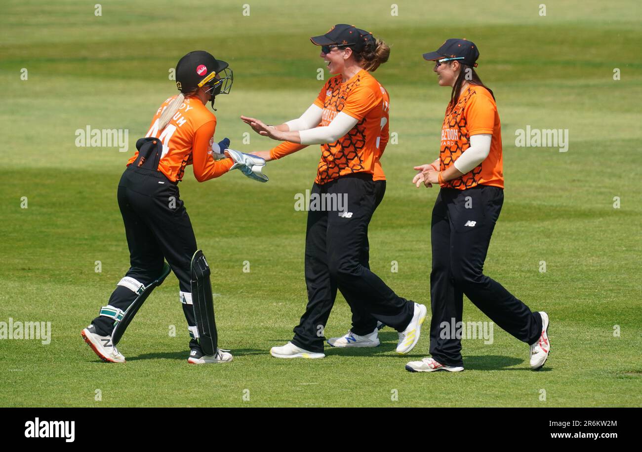 Southern Vipers Georgia Elwiss is congratulated by team mates after ...
