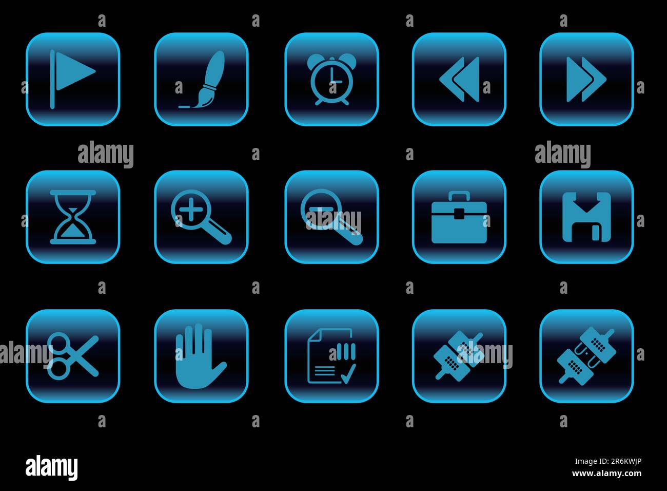 Toolbar and Interface icons blue Series Stock Vector Image & Art - Alamy