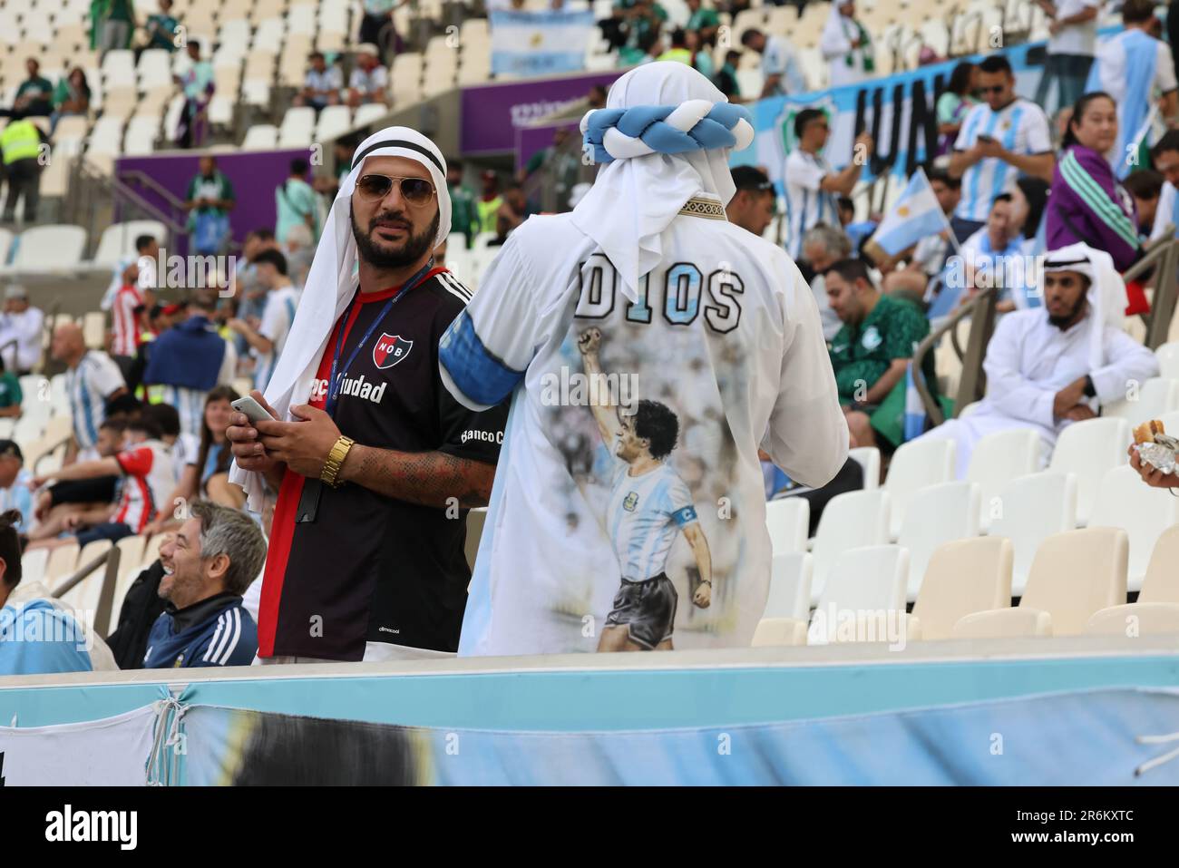 Lusail, Qatar, 22, November, 2022. Argentinians fans in the match ...