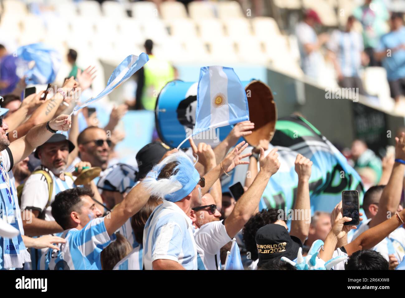 Lusail, Qatar, 22, November, 2022. Argentinians fans in the match ...