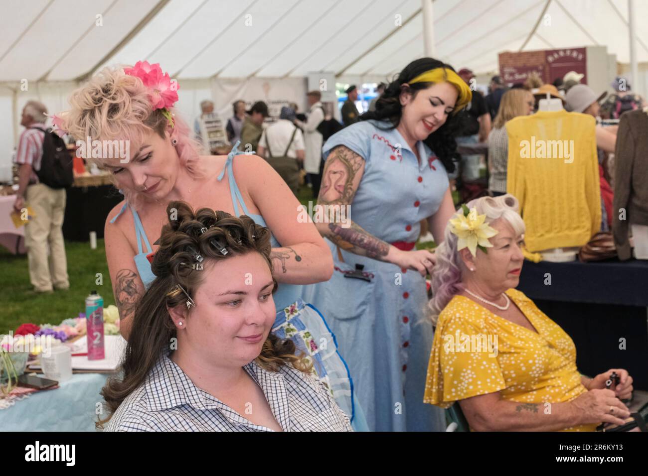 Wraxall, UK. 10th June, 2023. Getting into the mood with authentic 1940 ...