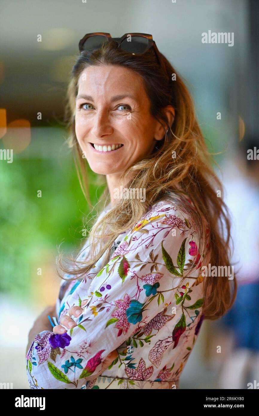 Anne-Claire Coudray attends the 2023 French Open at Roland Garros on ...
