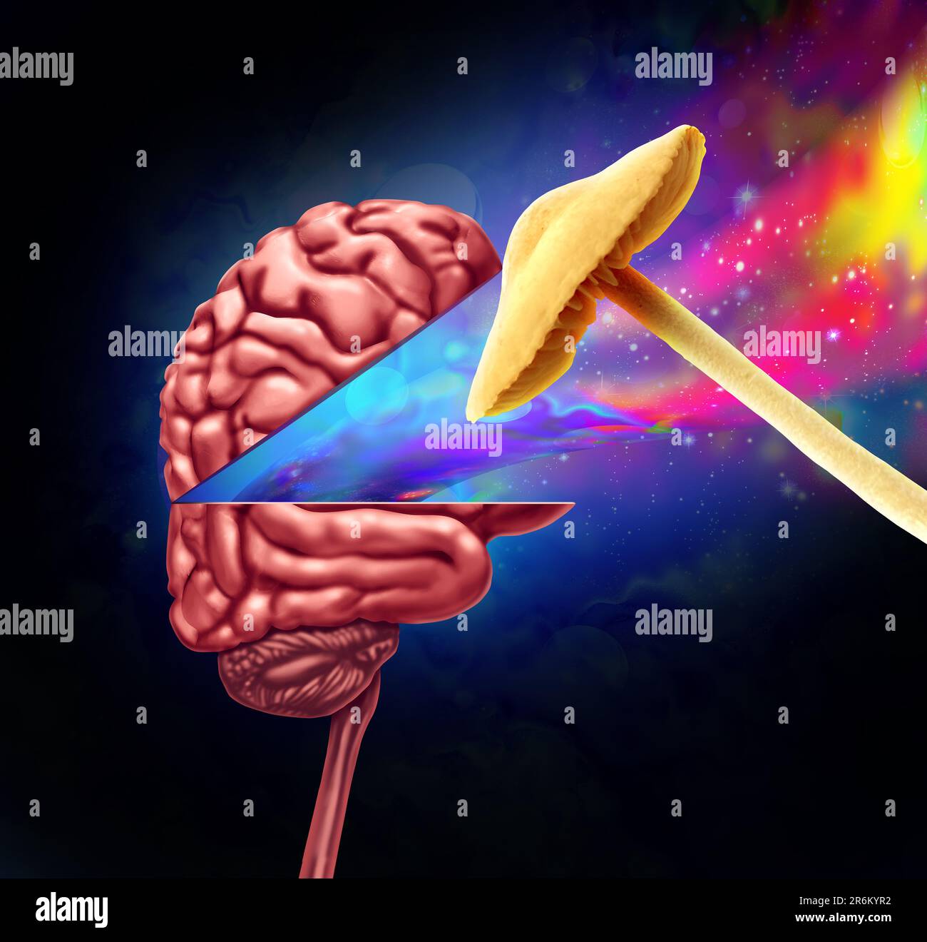 Psychedelic Drugs and Hallucinogenic drug as a mushroom symbol opening ...