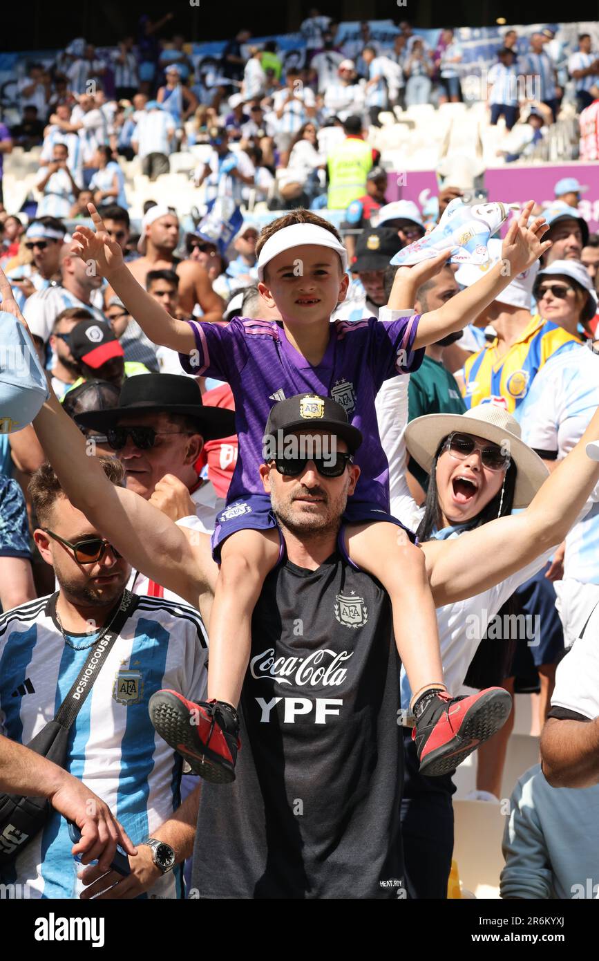 Lusail, Qatar, 22, November, 2022. Argentinians fans in the match ...