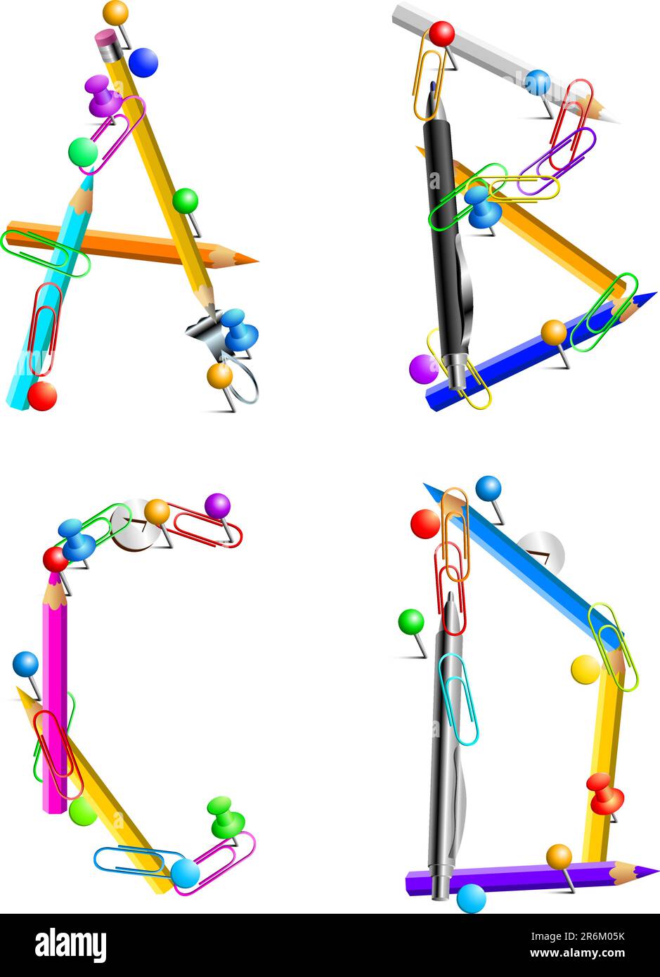 alphabet office ABCD, this illustration may be useful as designer work ...