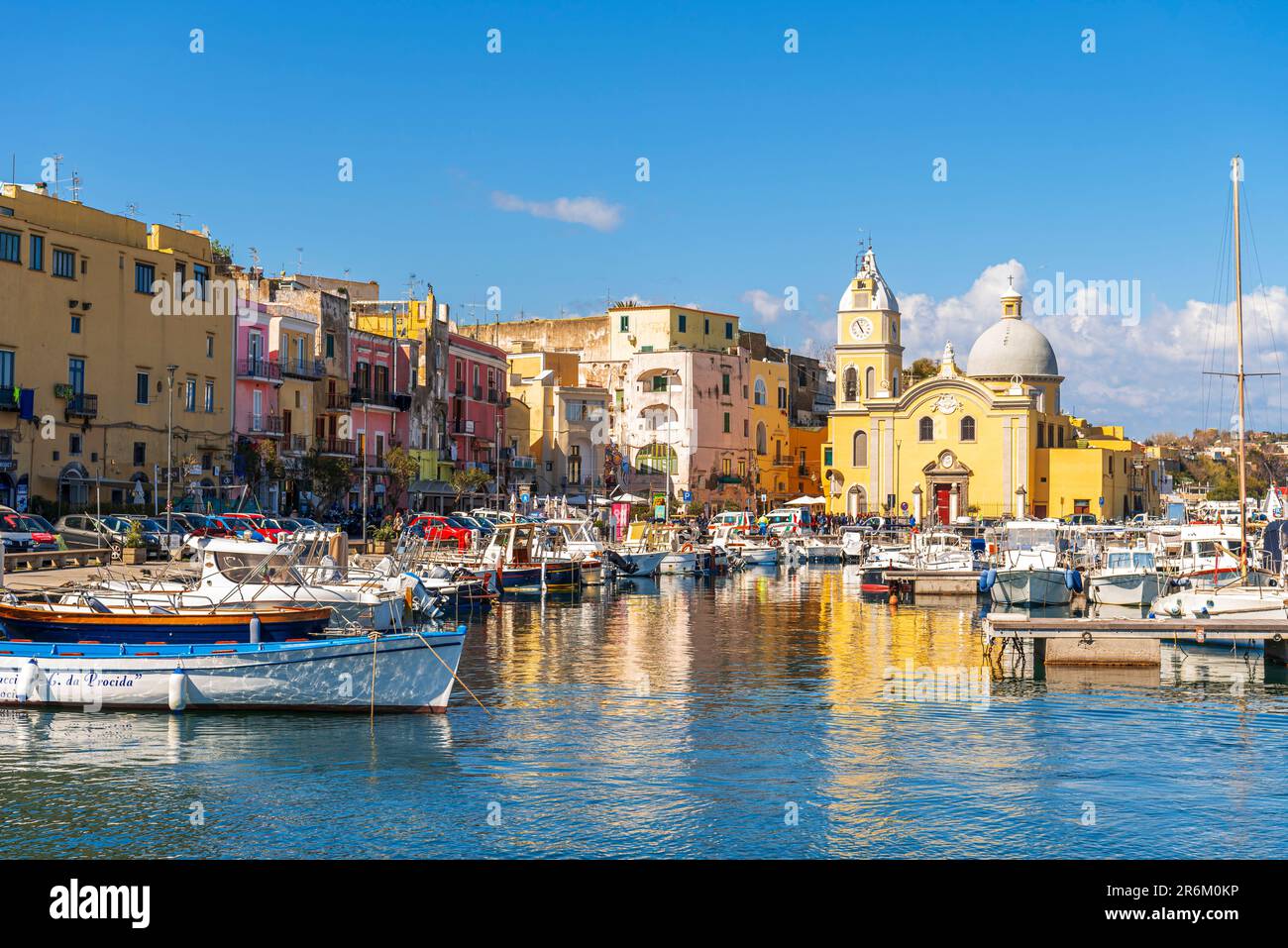 The colourful fishing village of Marina di Procida, Procida harbour ...