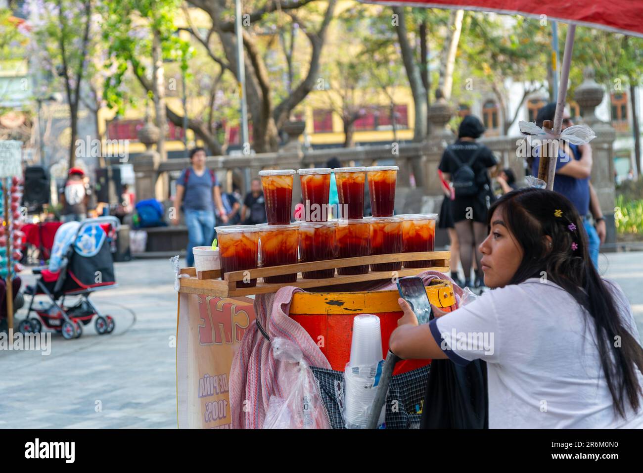Stall selling iced drinks in Alameda Central Park, Mexico City, Mexico ...