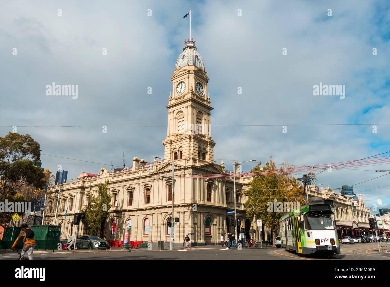 North Melbourne Town Hall and tram, City of North Melbourne, Victoria ...