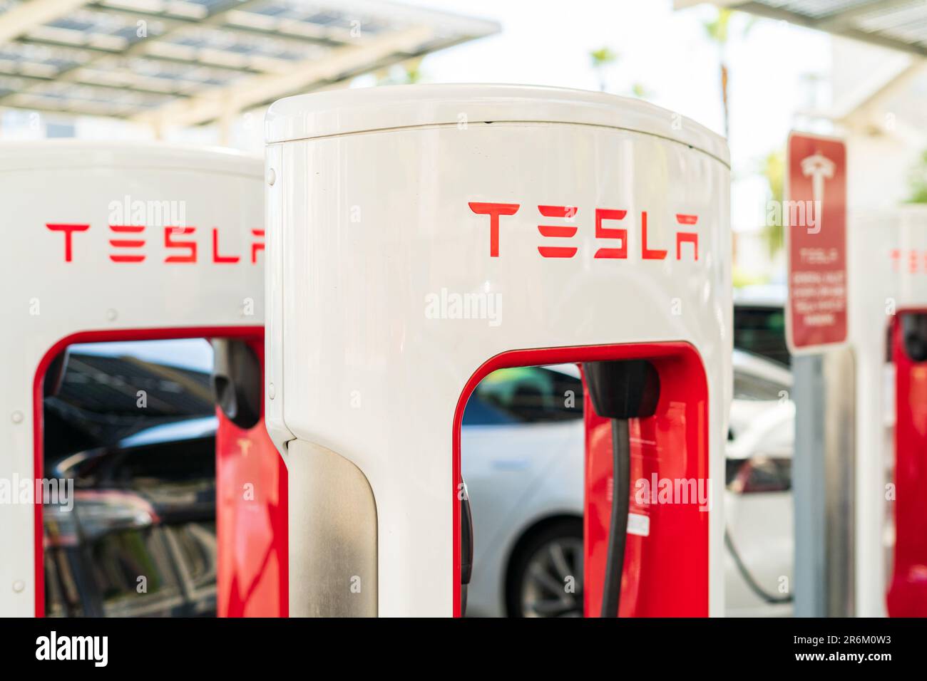 Tesla charding station Stock Photo - Alamy