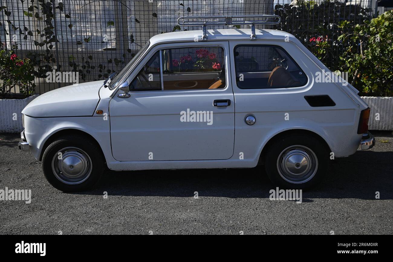 Vintage Fiat 126 at the Porto Vecchio di Catania in Sicily, Italy Stock ...