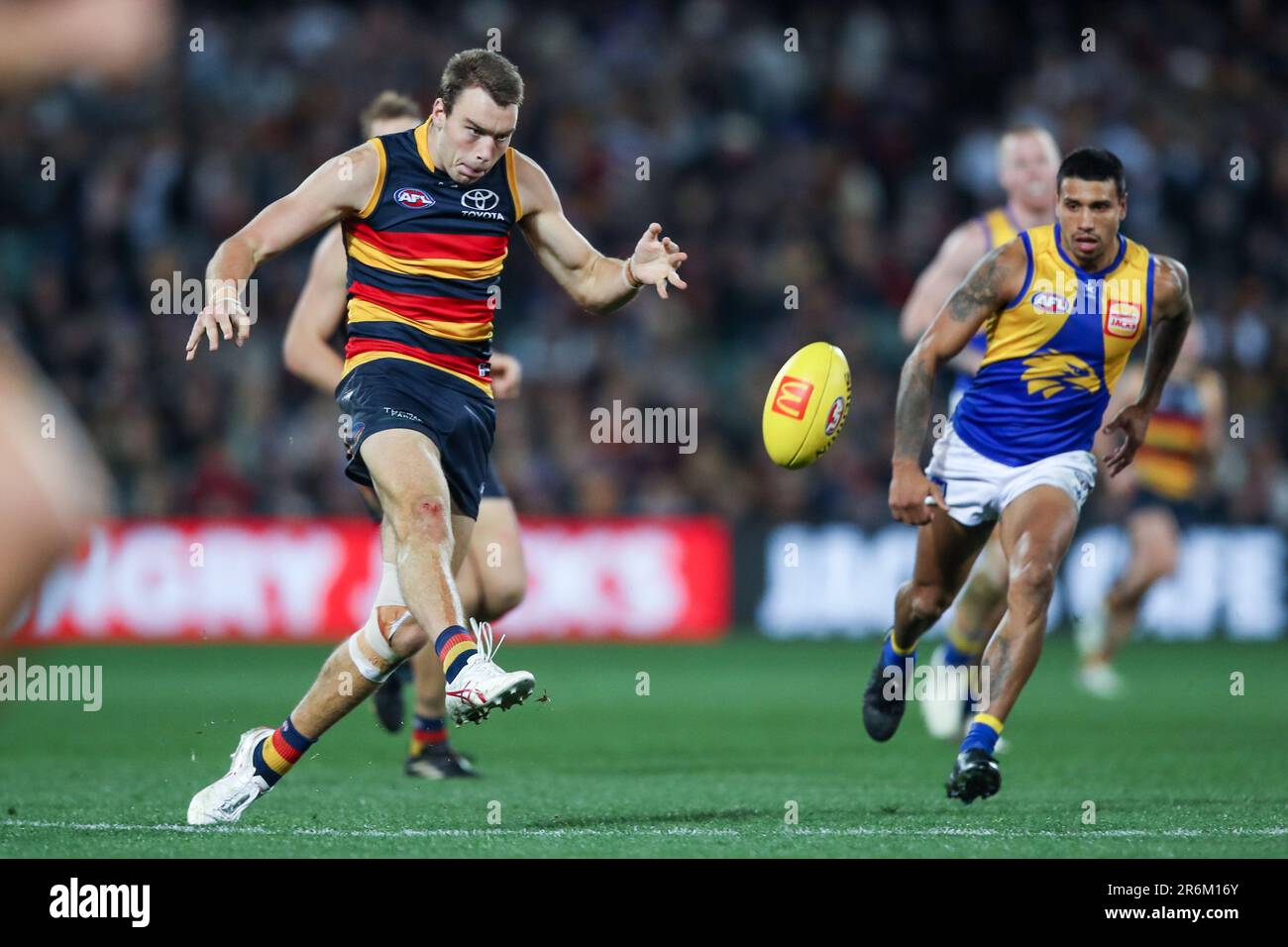 Adelaide, Australia. 10th June, 2023. Riley Thilthorpe of the Crows ...