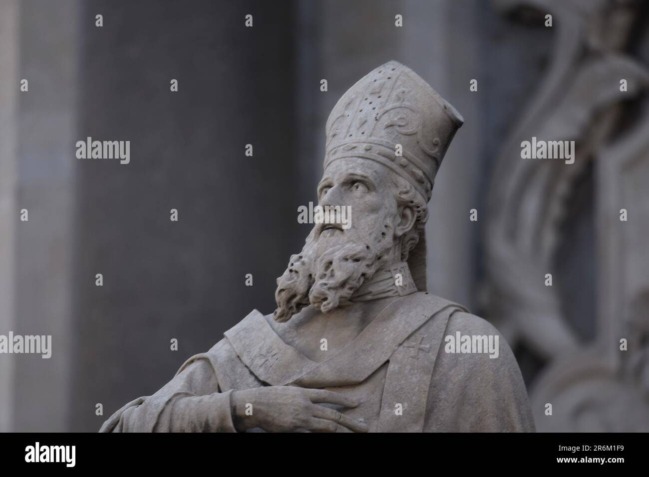 Marble sculpture of San Giacomo Confessore on the exterior of the ...