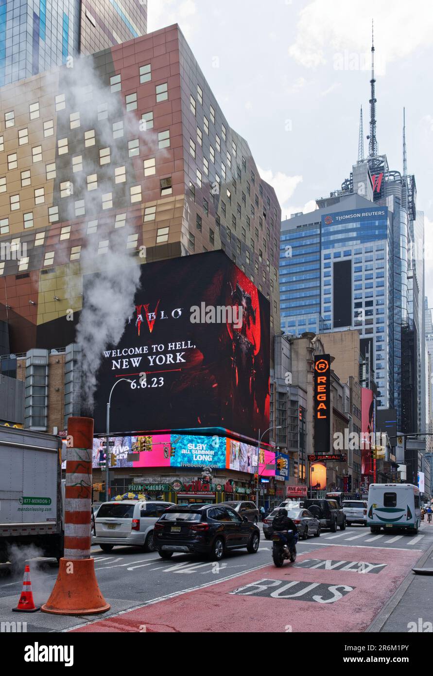 Diablo IV: Unleash the Darkness - Times Square Billboard, NYC Stock ...