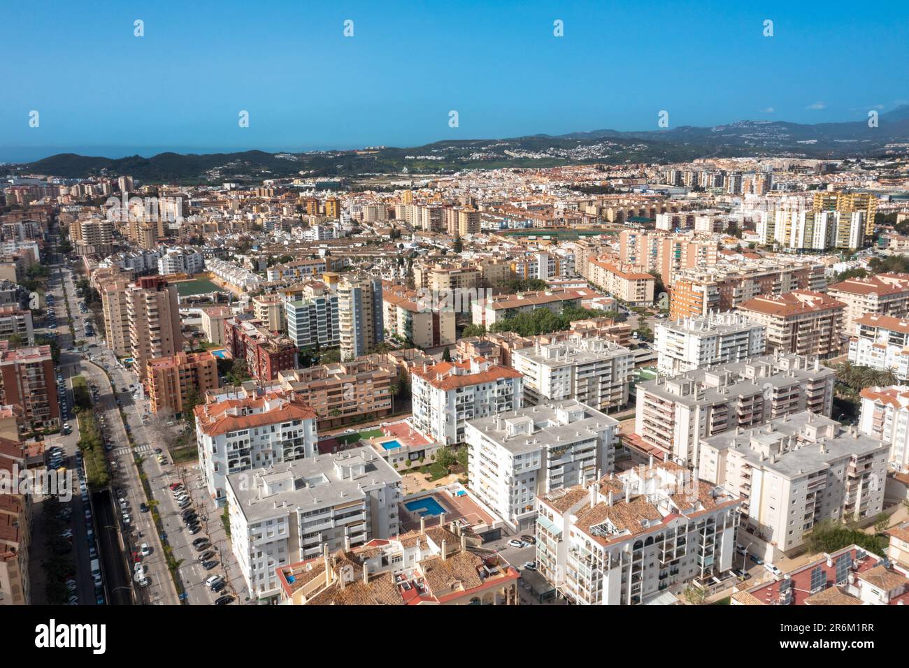 Aerial drone photo of the beautiful beach front of the coastal town of ...