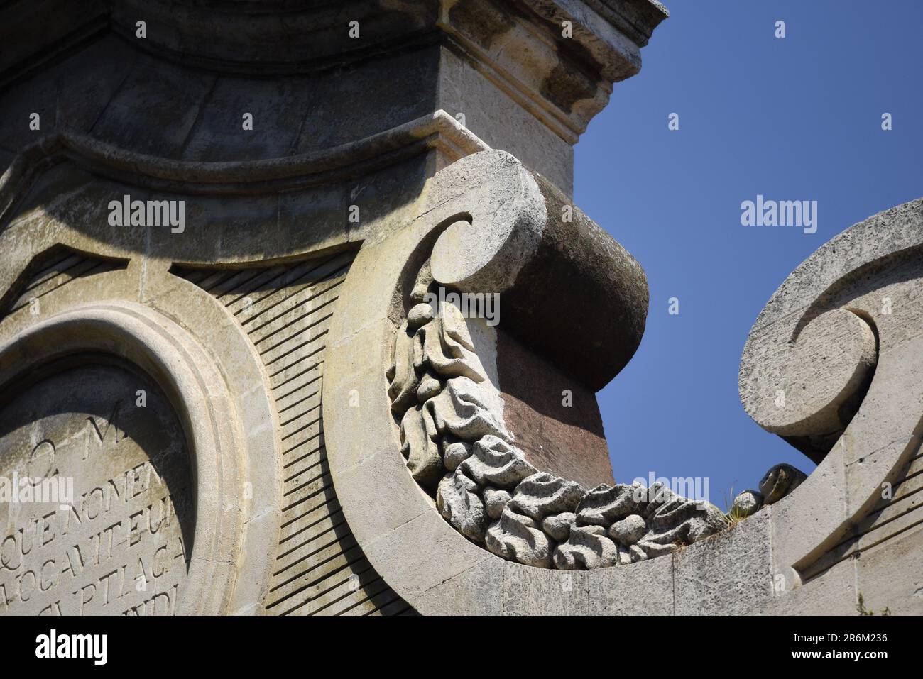 Architectural detail on the exterior of the Sicilian Baroque style ...