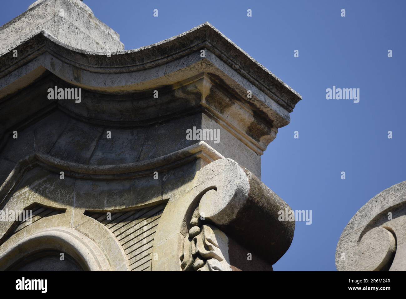 Architectural detail on the exterior of the Sicilian Baroque style ...
