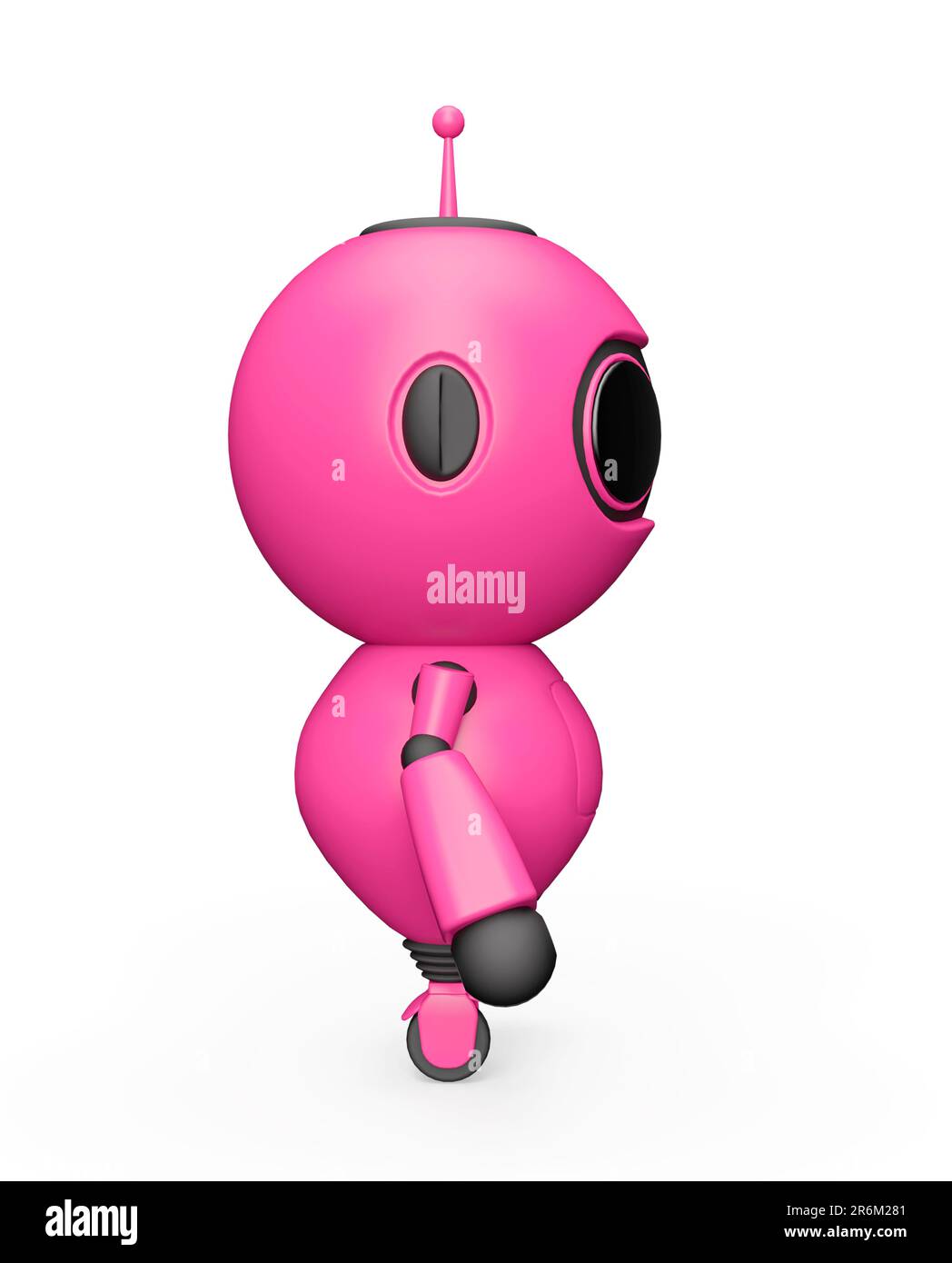 tiny robot in white background side view, 3d illustration Stock Photo ...