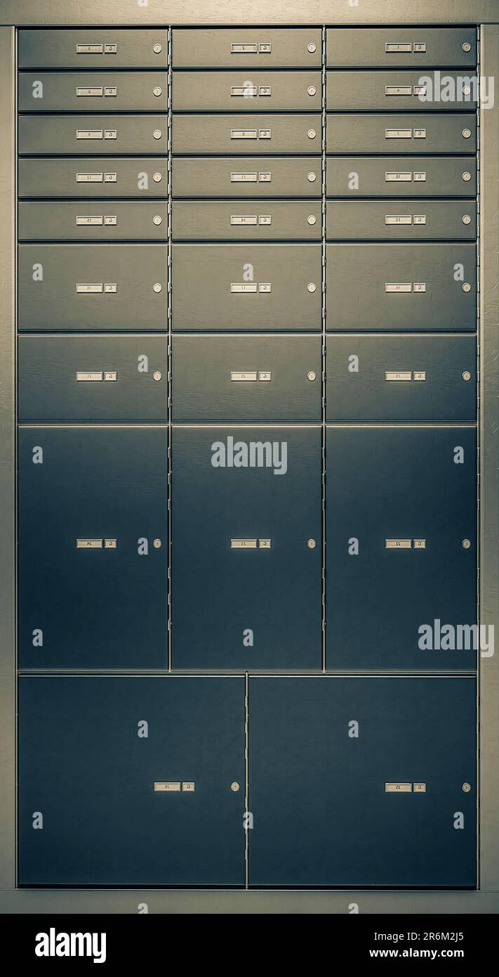 deposit rack on the bank vault background, 3d illustration Stock Photo ...
