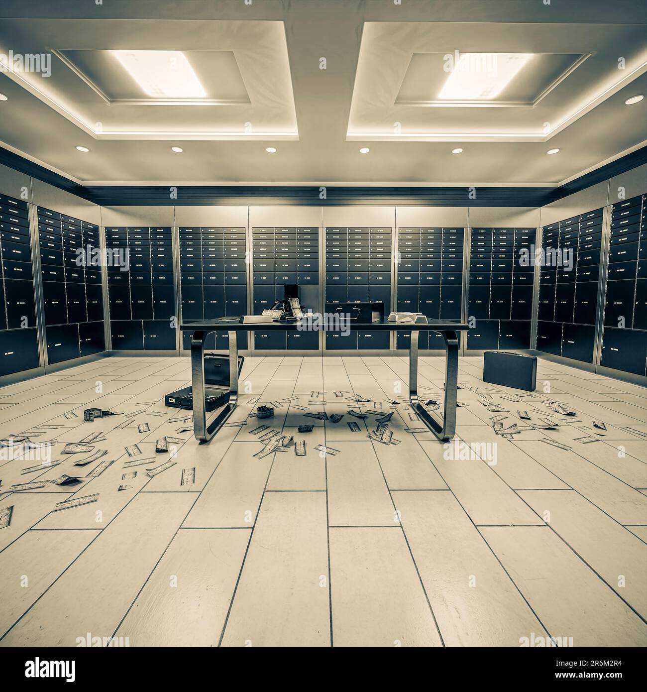 bank vault was invaded background, 3d illustration Stock Photo - Alamy