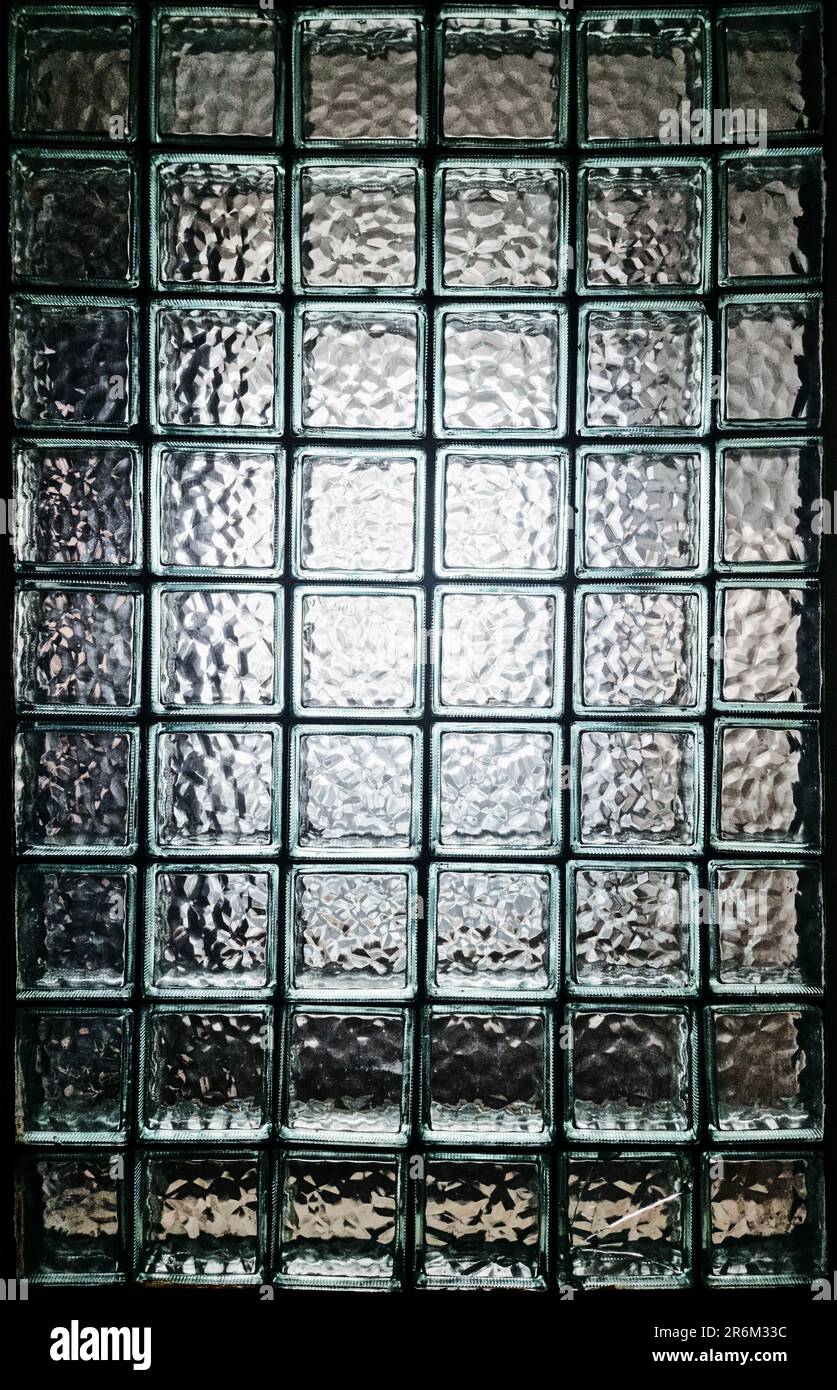 Glass brick wall - made in soviet times it eastern Europe Stock Photo ...