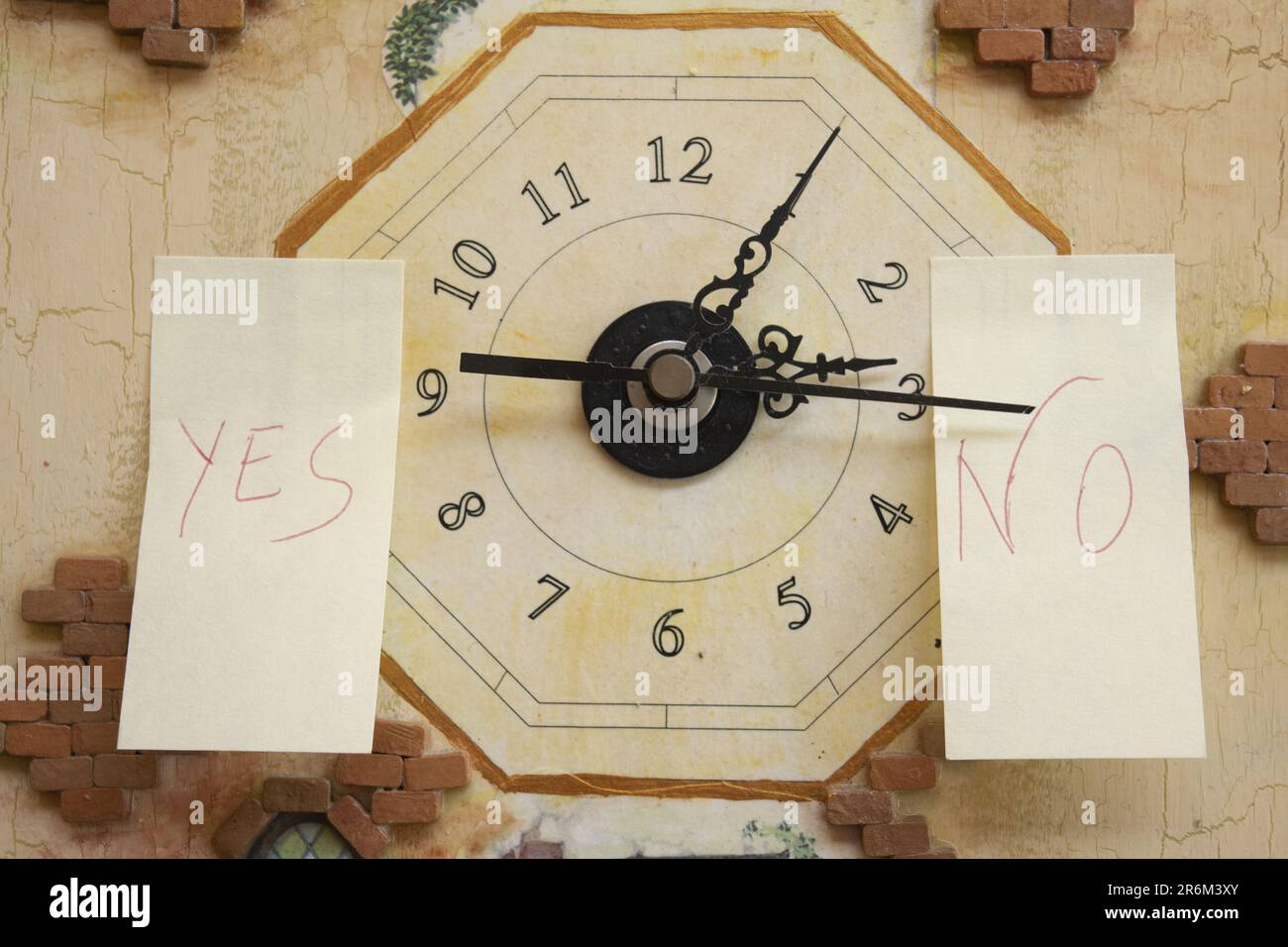 concept of time and yes or no answers Stock Photo - Alamy