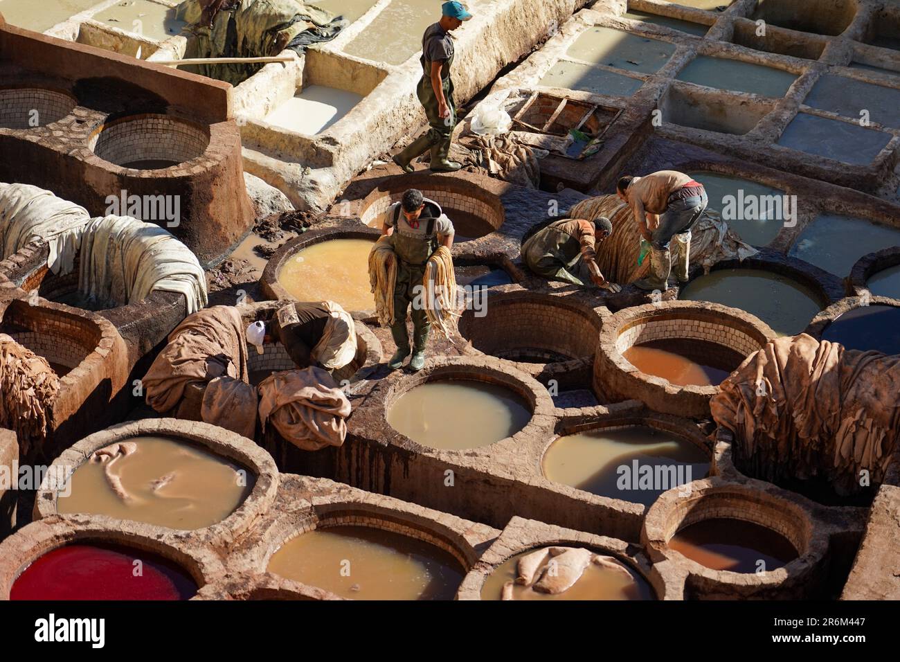 Morocco. Fez. The Chouara tannery is the largest of the four ...
