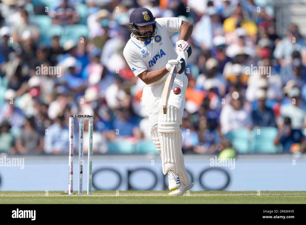 India's Rohit Sharma plays a shot on the fourth day of the ICC World ...