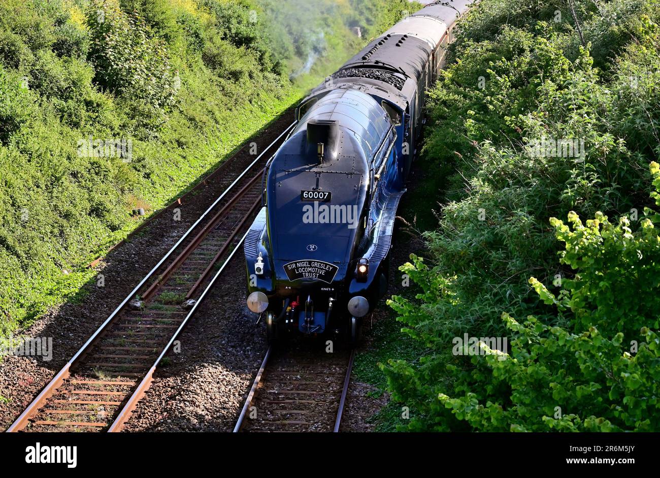 LNER Class A4 Pacific No 60007 Sir Nigel Gresley leaving Paignton with ...