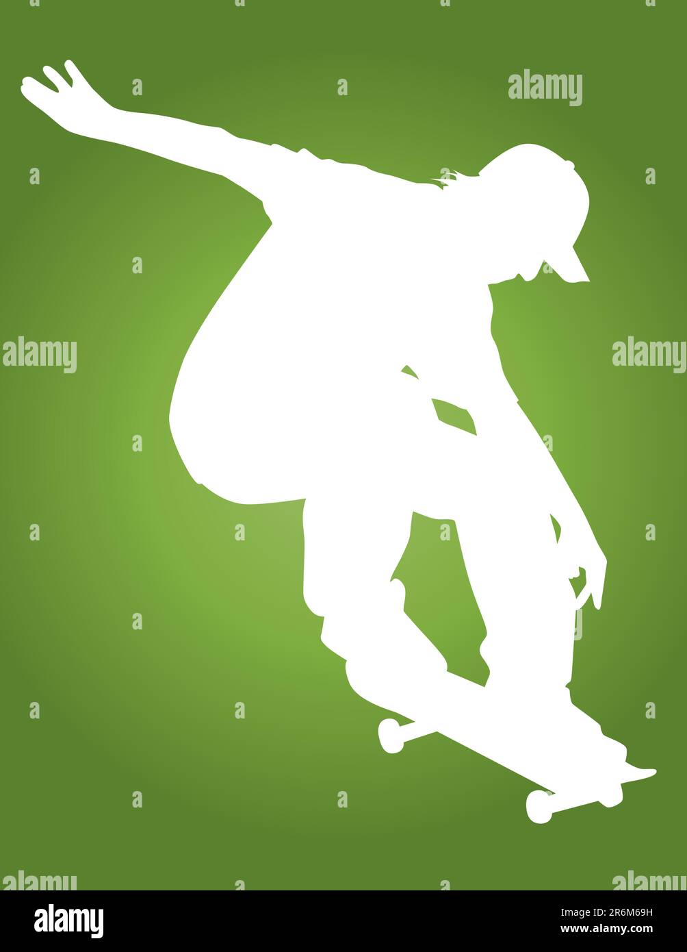Skater vector silhouette pulling a phat ollie Stock Vector Image & Art ...