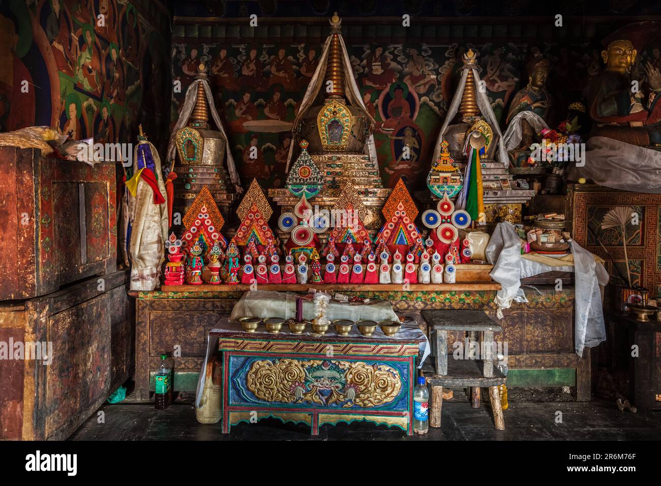 Inside Lamayuru gompa (Tibetan Buddhist monastery). Ladakh, India Stock Photo - Alamy