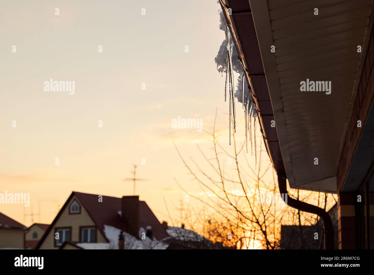 Icicle roof edge icicles hi-res stock photography and images - Alamy