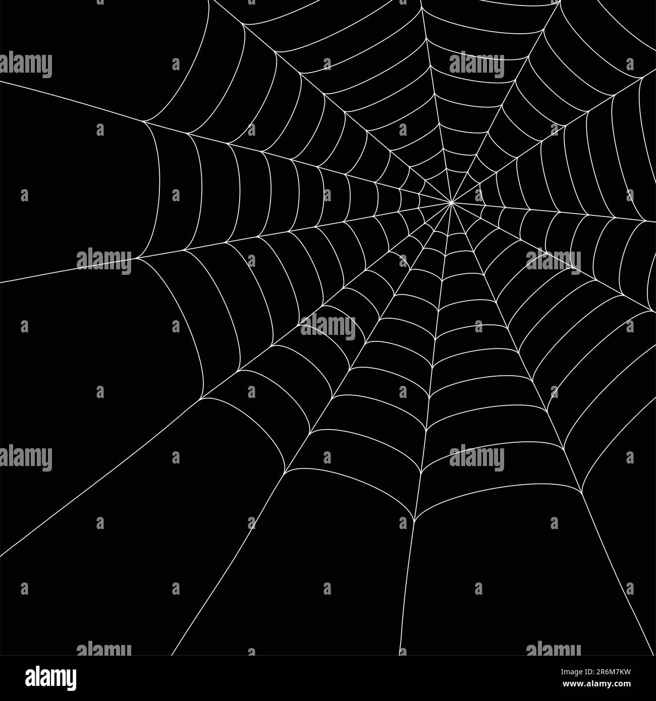 white spider web isolated on the black background Stock Vector Image ...