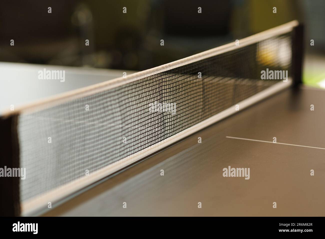 the table tennis net is stretched on the gaming table Stock Photo - Alamy