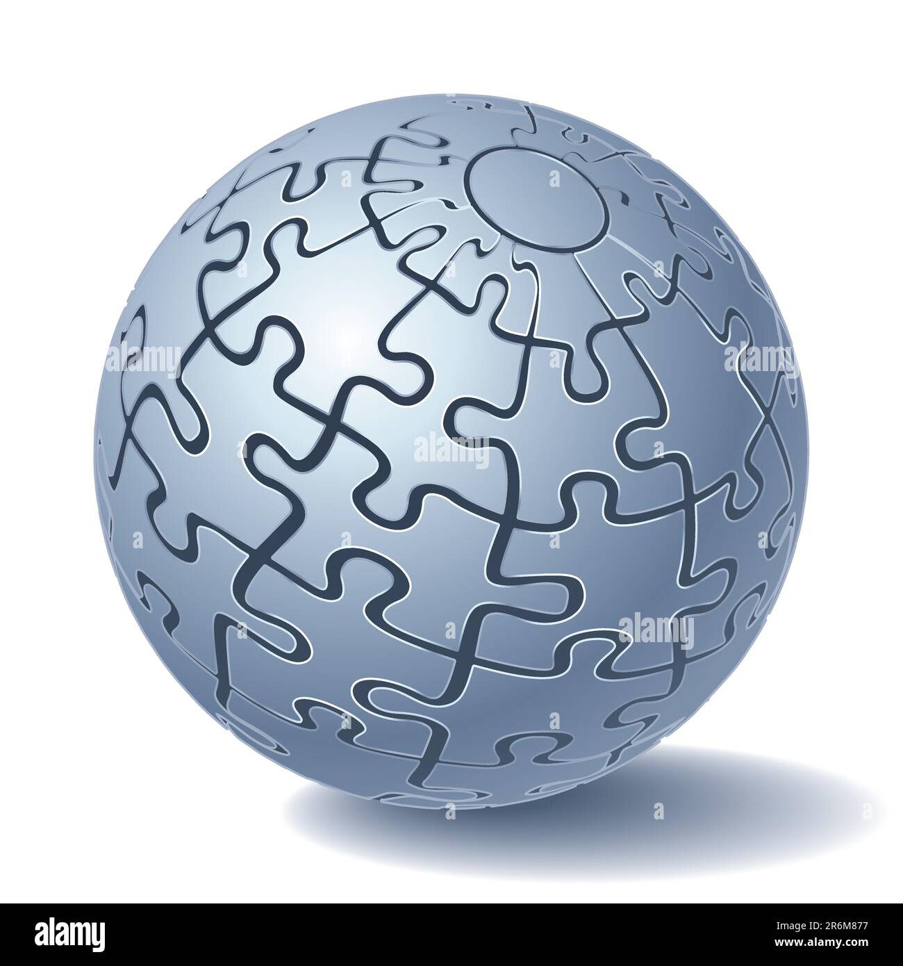 Jigsaw puzzle sphere. All Parts Together. Vector illustration Stock ...
