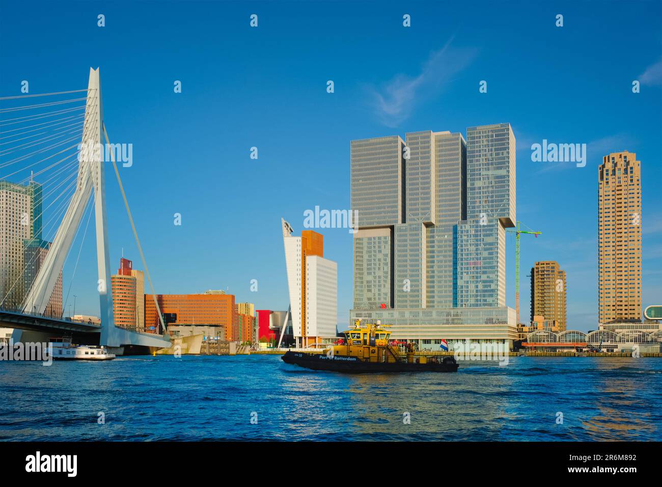 Rotterdam Port Authority vessel boat in Nieuwe Maas, Rotterdam Stock ...