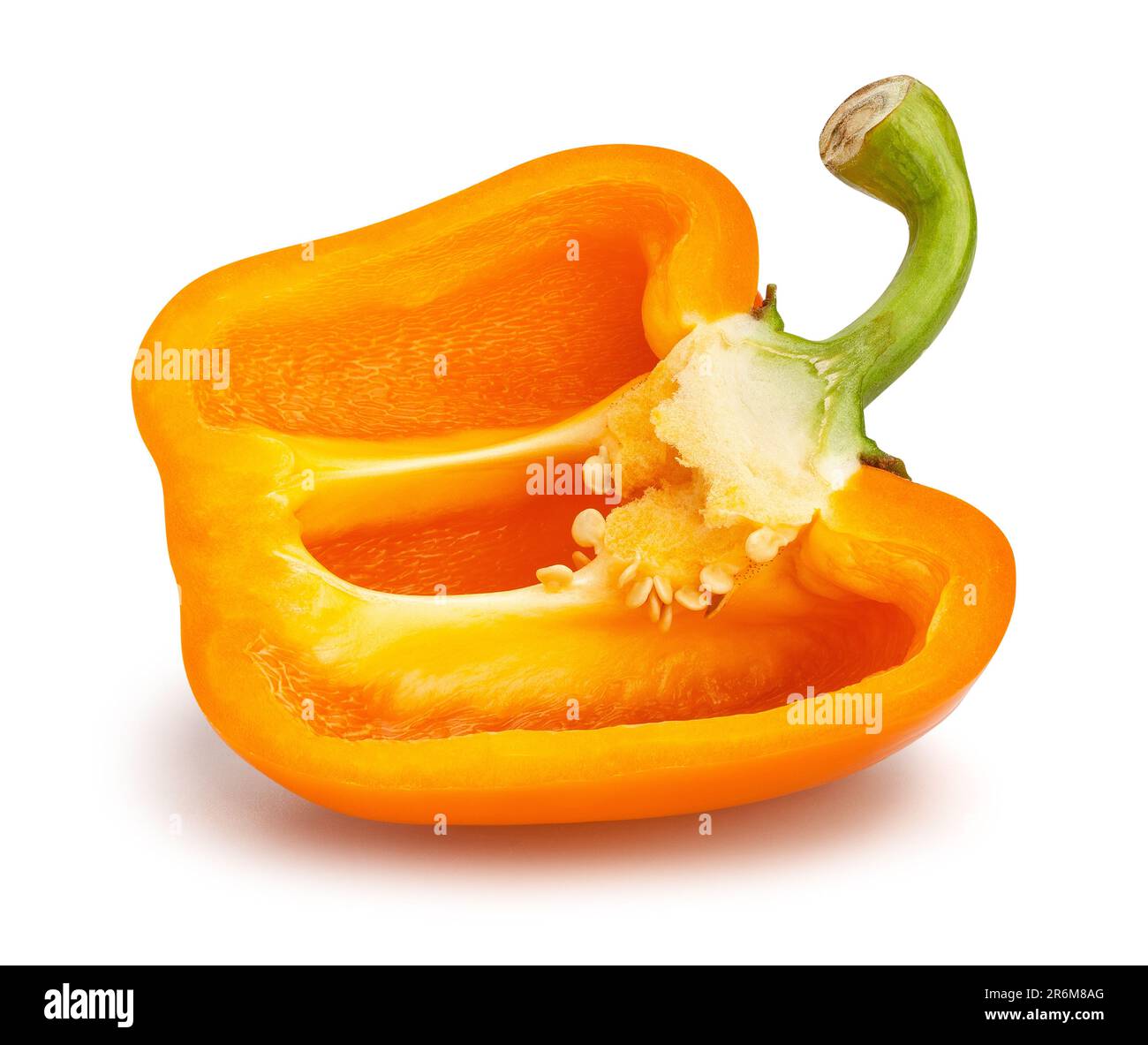 Halved orange bell pepper Cut Out Stock Images & Pictures - Alamy