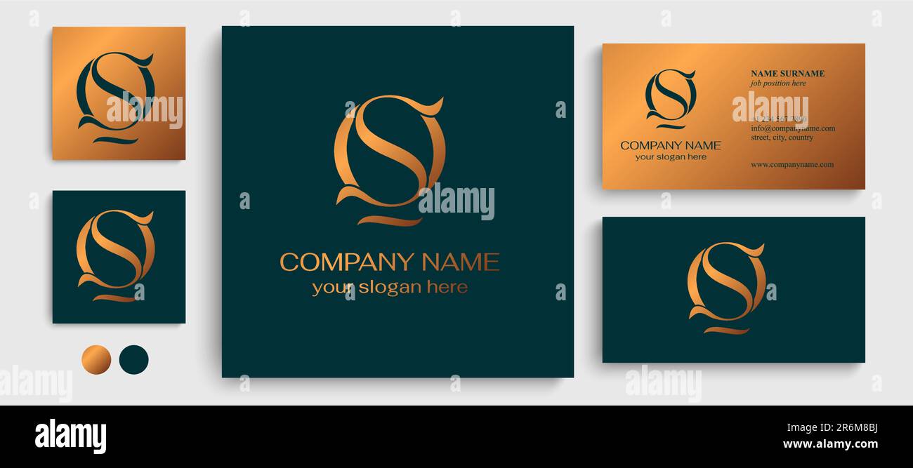 OS logo or SO monogram. OS letter logo template elements. personal monogram. Vector elegant logo ...