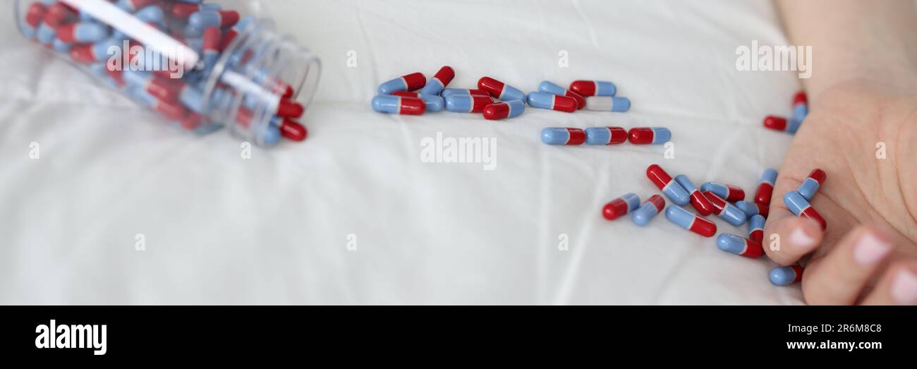Closeup of woman hand and tablet on bed Stock Photo - Alamy