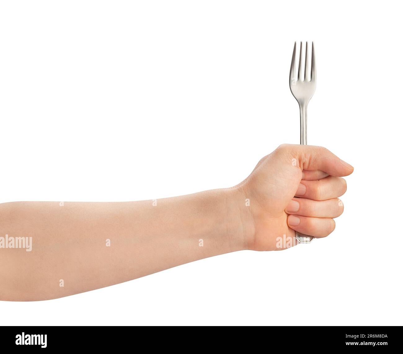 fork in hand path isolated on white Stock Photo - Alamy