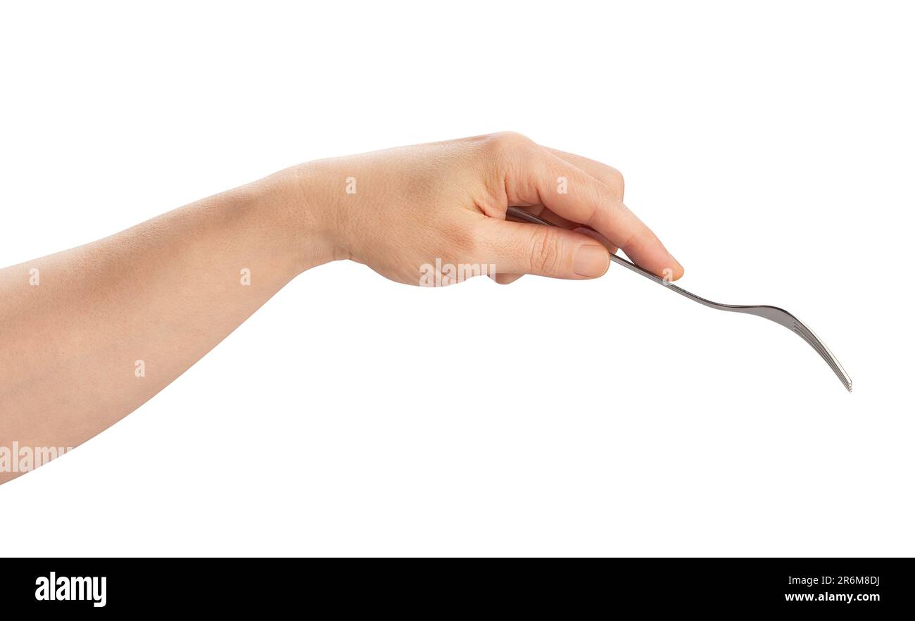 fork in hand path isolated on white Stock Photo - Alamy